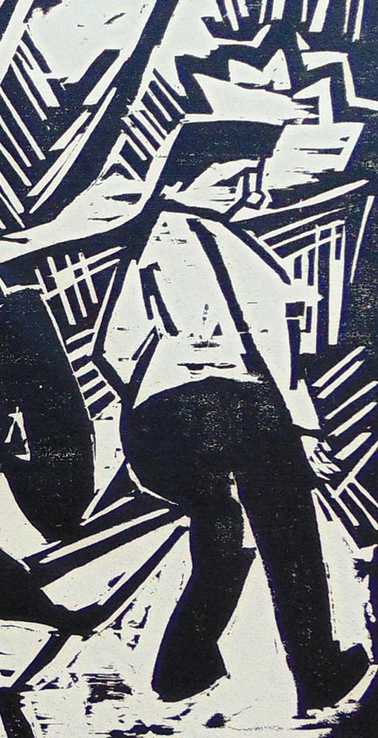 Karl Schmidt-Rottluff - By the Nets - German Expressionism Woodcut ...