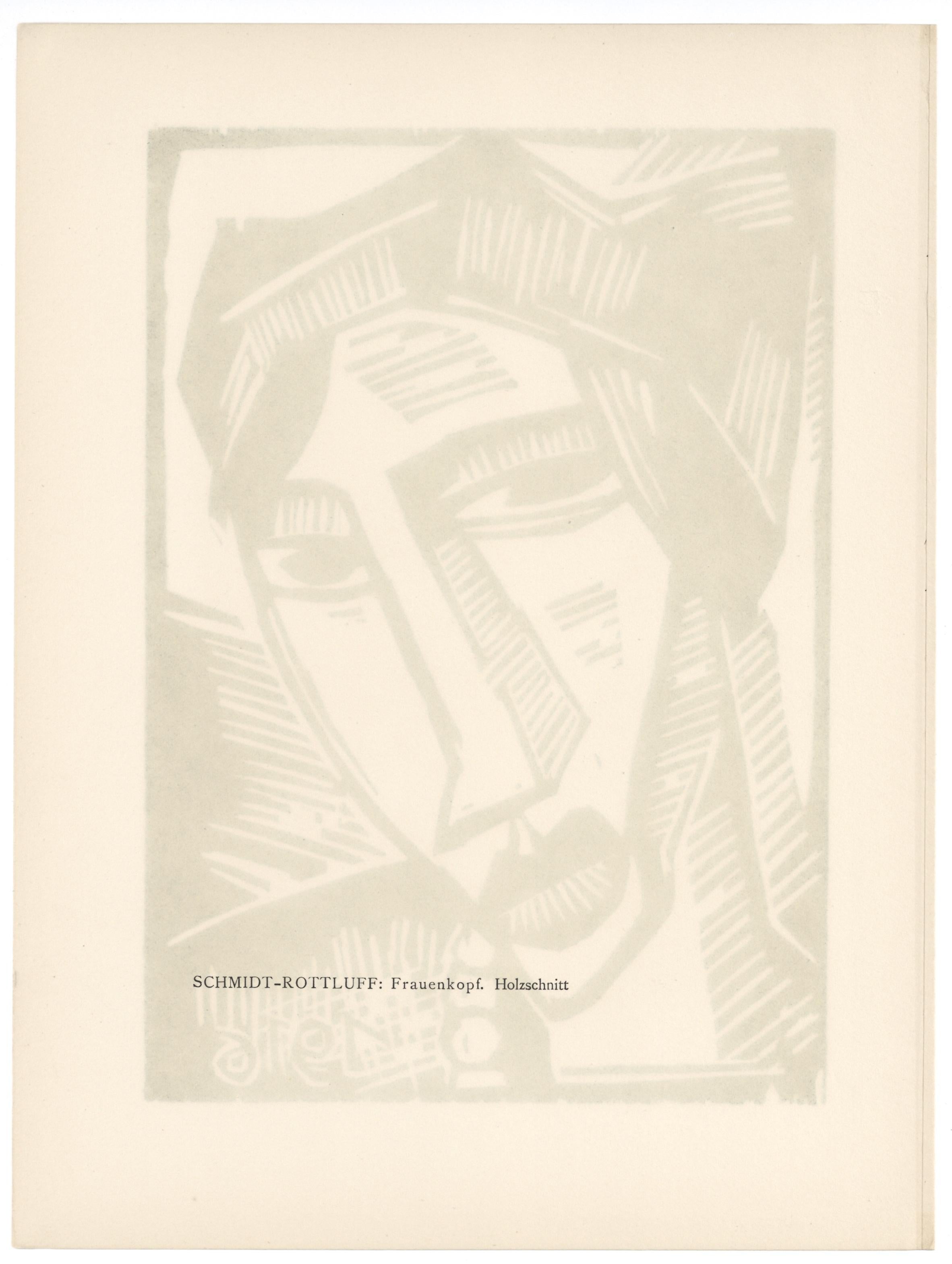 Karl Schmidt-Rottluff - "Frauenkopf" original woodcut For Sale at 1stDibs