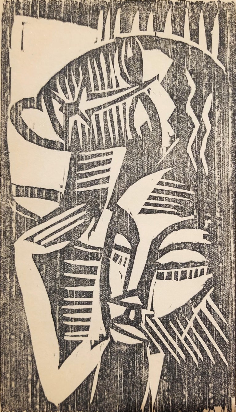 Karl Schmidt-Rottluff - Männlicher Kopf an weibliche (Male Head Leaning ...
