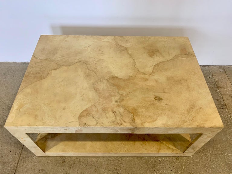 Karl Spinger 1970s Parchment Coffee Table Signed For Sale at 1stDibs