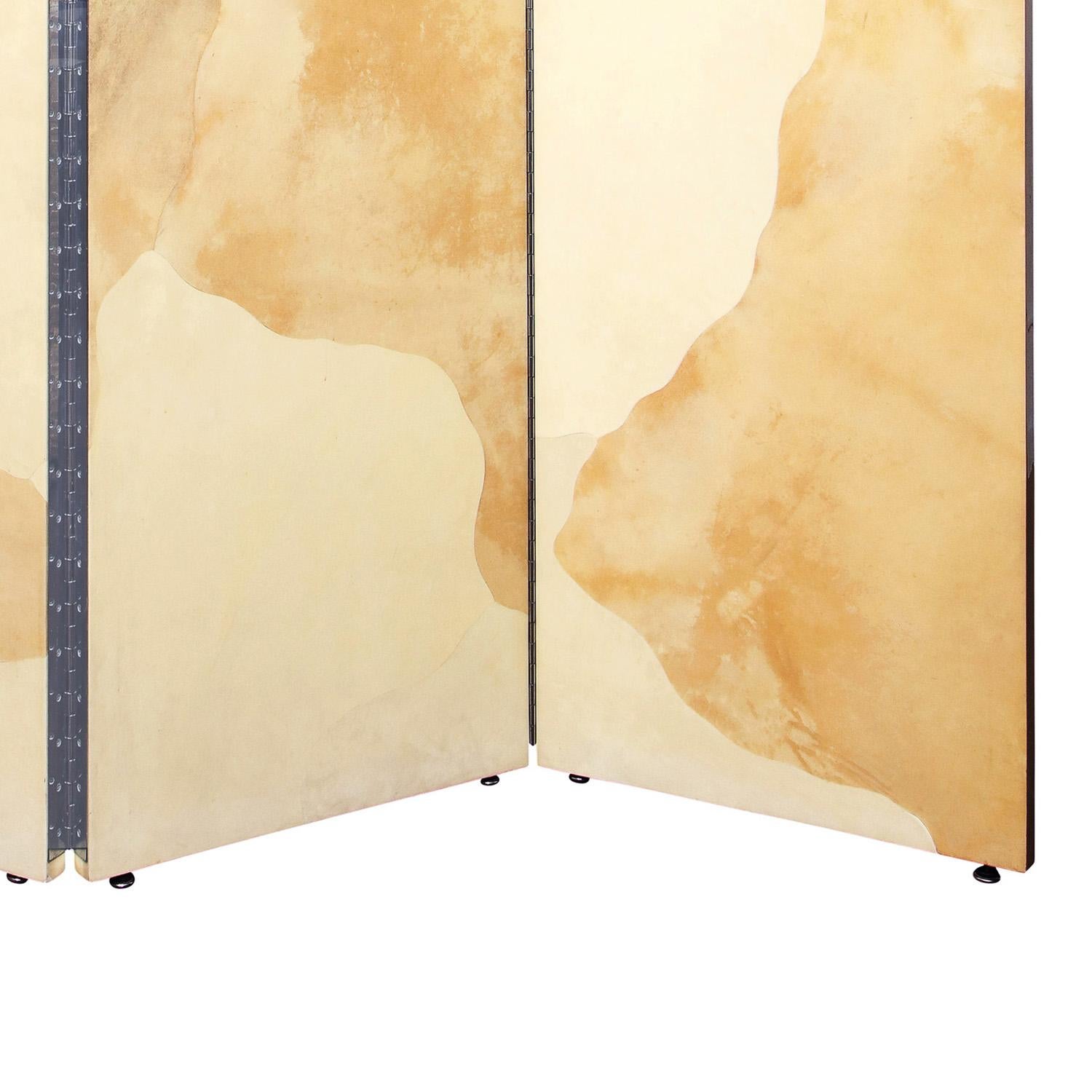 Karl Springer 3 Panel Screen in Lacquered Goatskin 1970s at 1stDibs