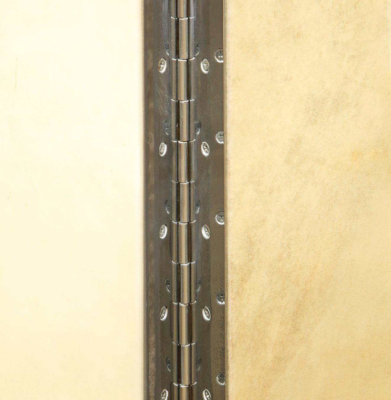 Karl Springer 3 Panel Screen in Lacquered Goatskin 1970s at 1stDibs