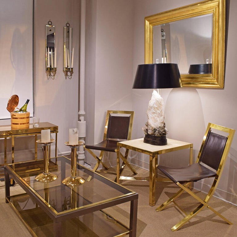 Karl Springer "Brass and Lucite Bar-Cart", 1980s For Sale at 1stDibs