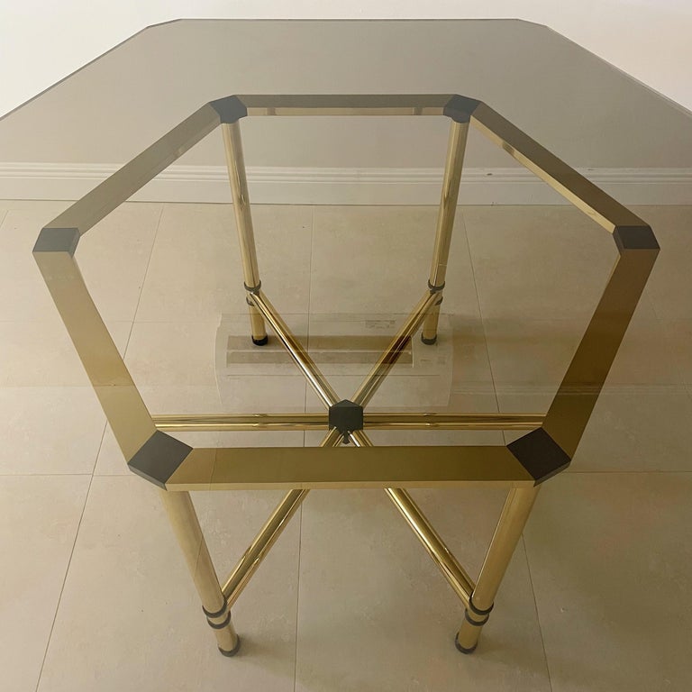 Karl Springer Brass Hexagonal "Jansen Style" Center Table For Sale at ...