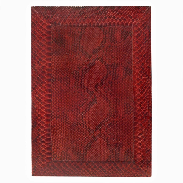 Karl Springer Burgundy Python Lidded Box 1980s at 1stDibs