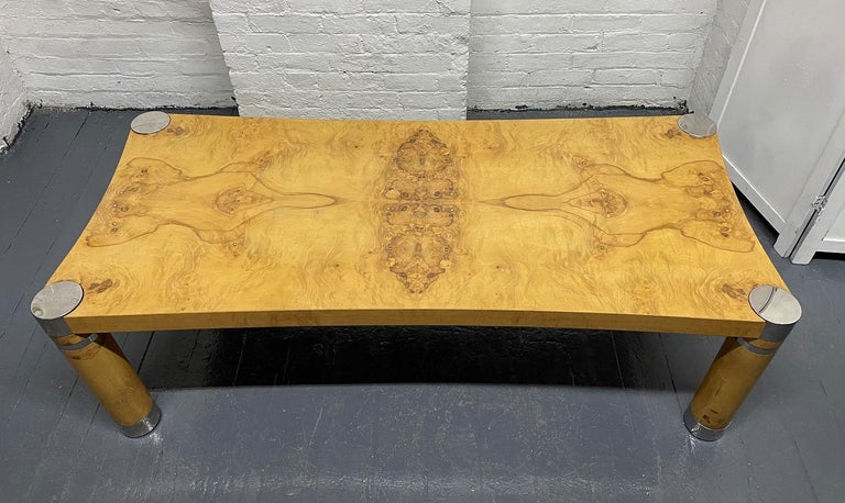 Karl Springer Burl Olivewood Coffee Table For Sale at 1stDibs