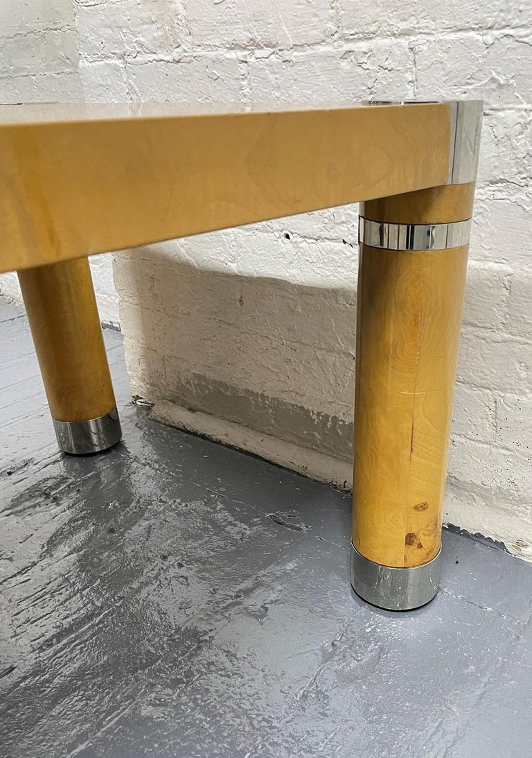 Karl Springer Burl Olivewood Coffee Table For Sale at 1stDibs