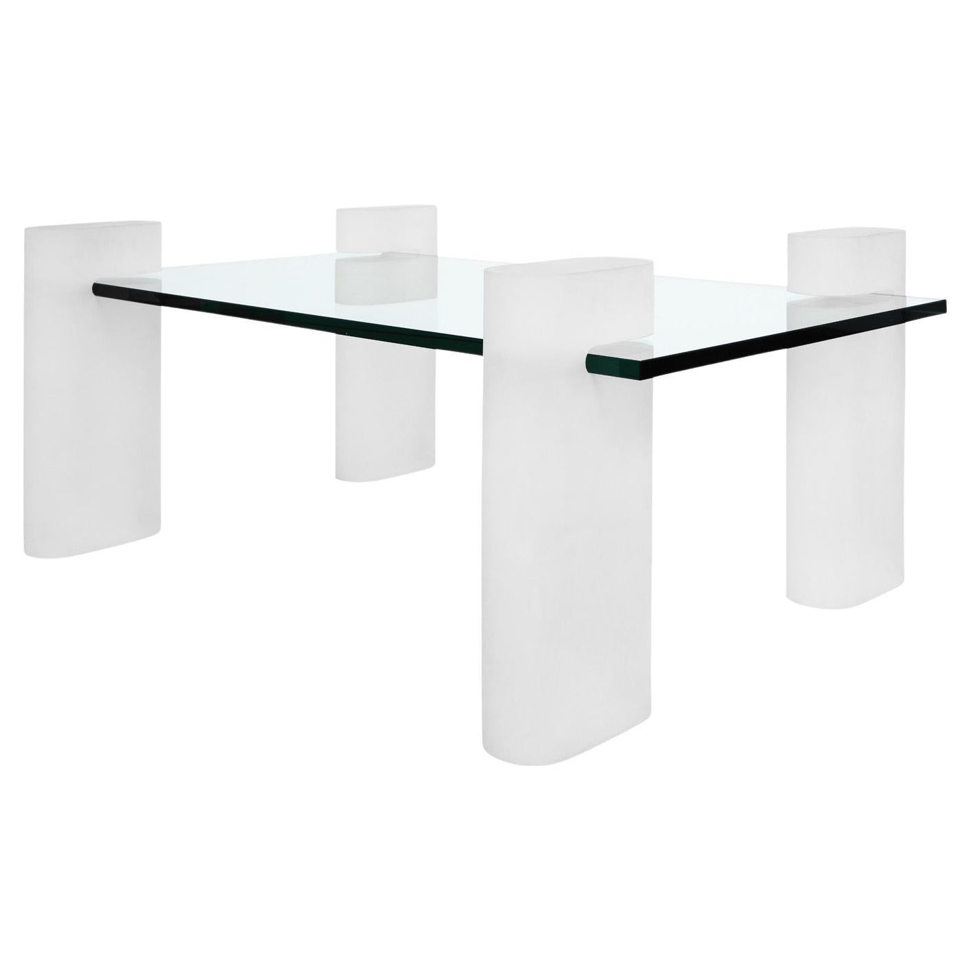 Karl Springer Meticulously Crafted Coffee Table with Lucite Legs 1980s ...