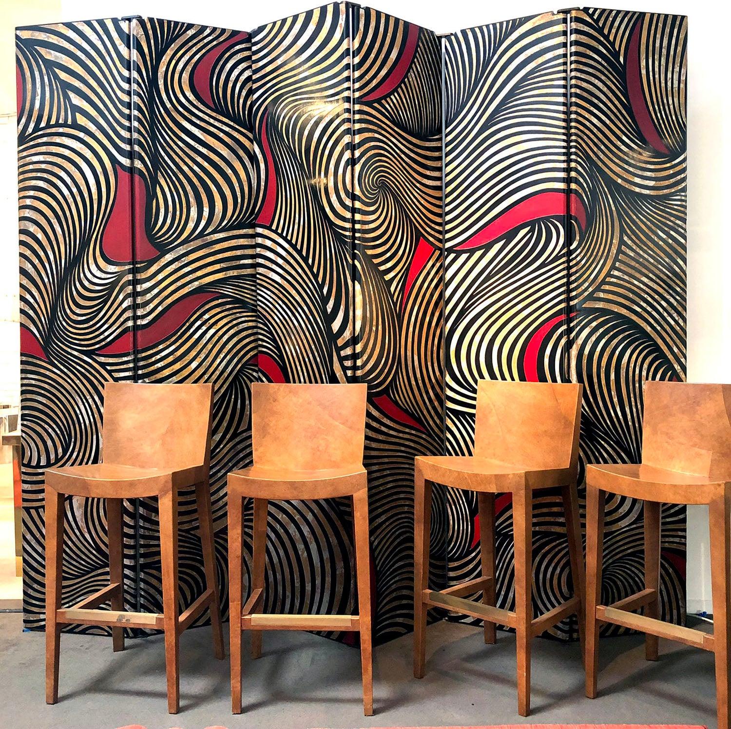 Karl Springer Six Panel Coromandel Screen For Sale at 1stDibs