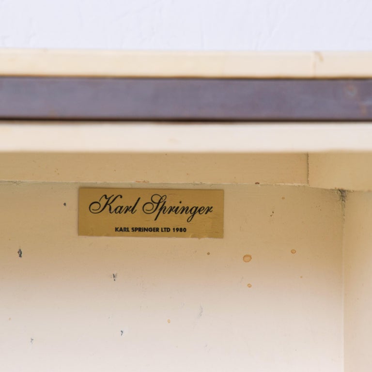 1980s Vintage Karl Springer Modern Dry Bar Service Cabinet Lacquered ...