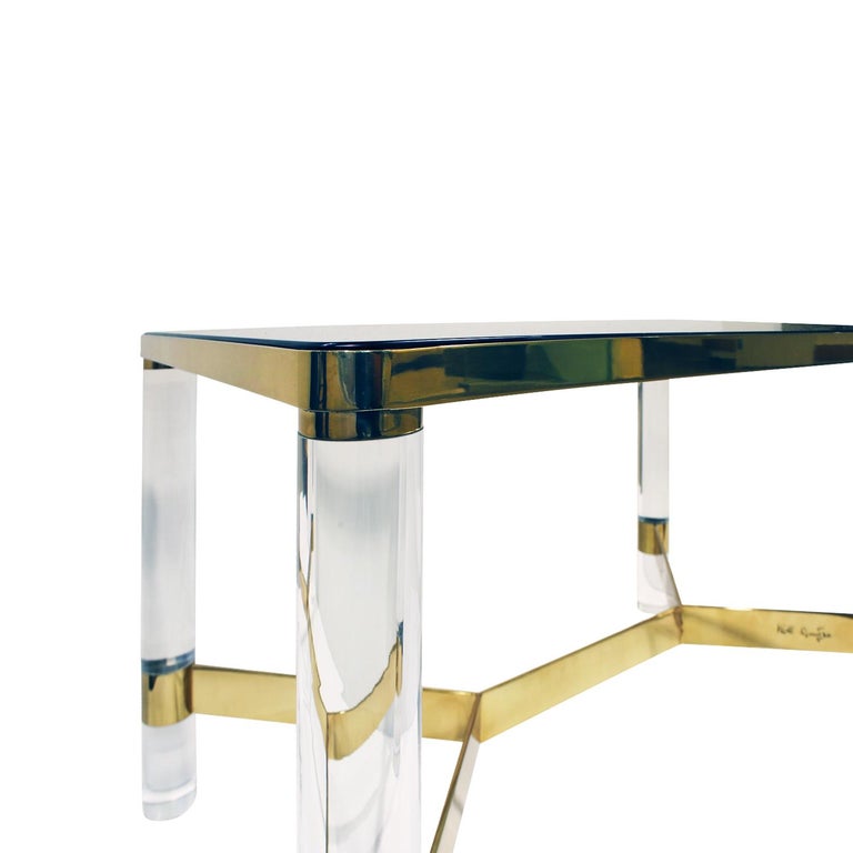 Karl Springer Exceptional "Round Leg Lucite Coffee Table" 1980s, Signed ...