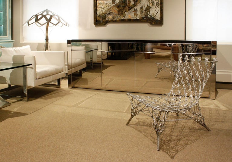 Karl Springer "Four-Door, Four-Drawer Cabinet" in Stainless Steel ...