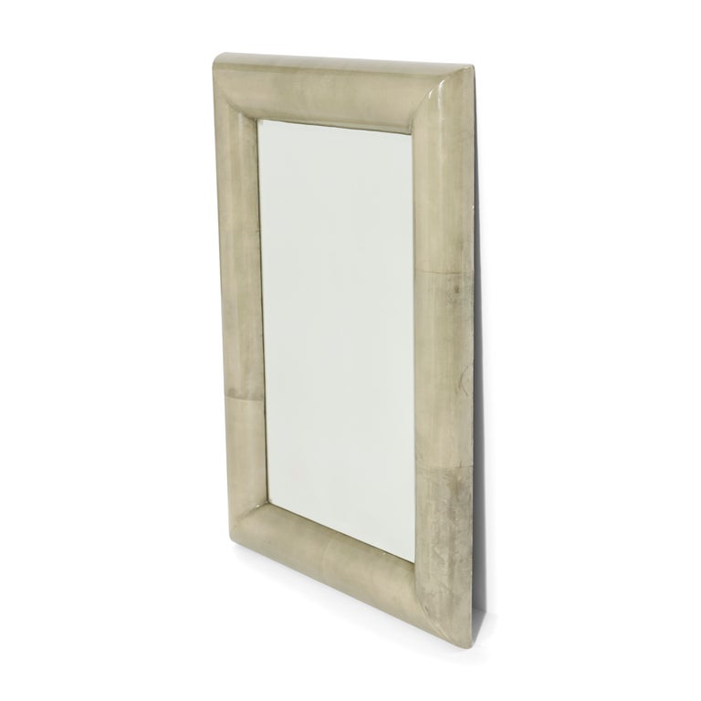 Karl Springer Goatskin Mirror For Sale at 1stDibs