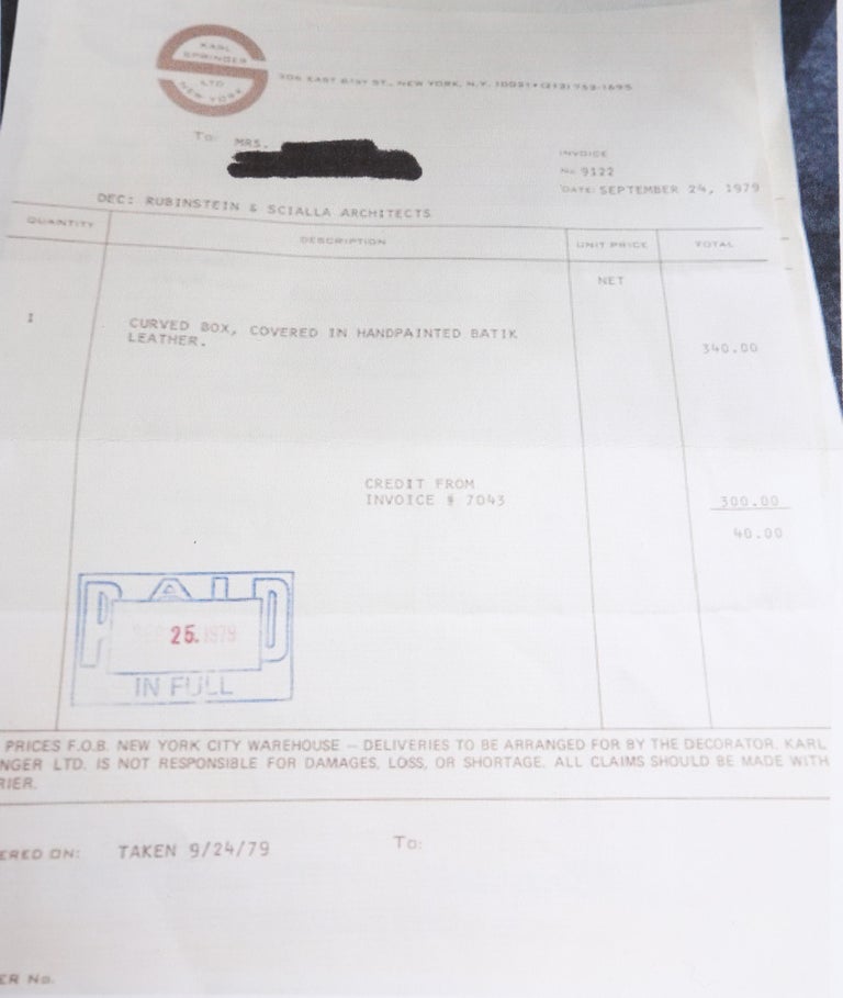 Karl Springer Hand Painted Batik Leather Box For Sale at 1stDibs