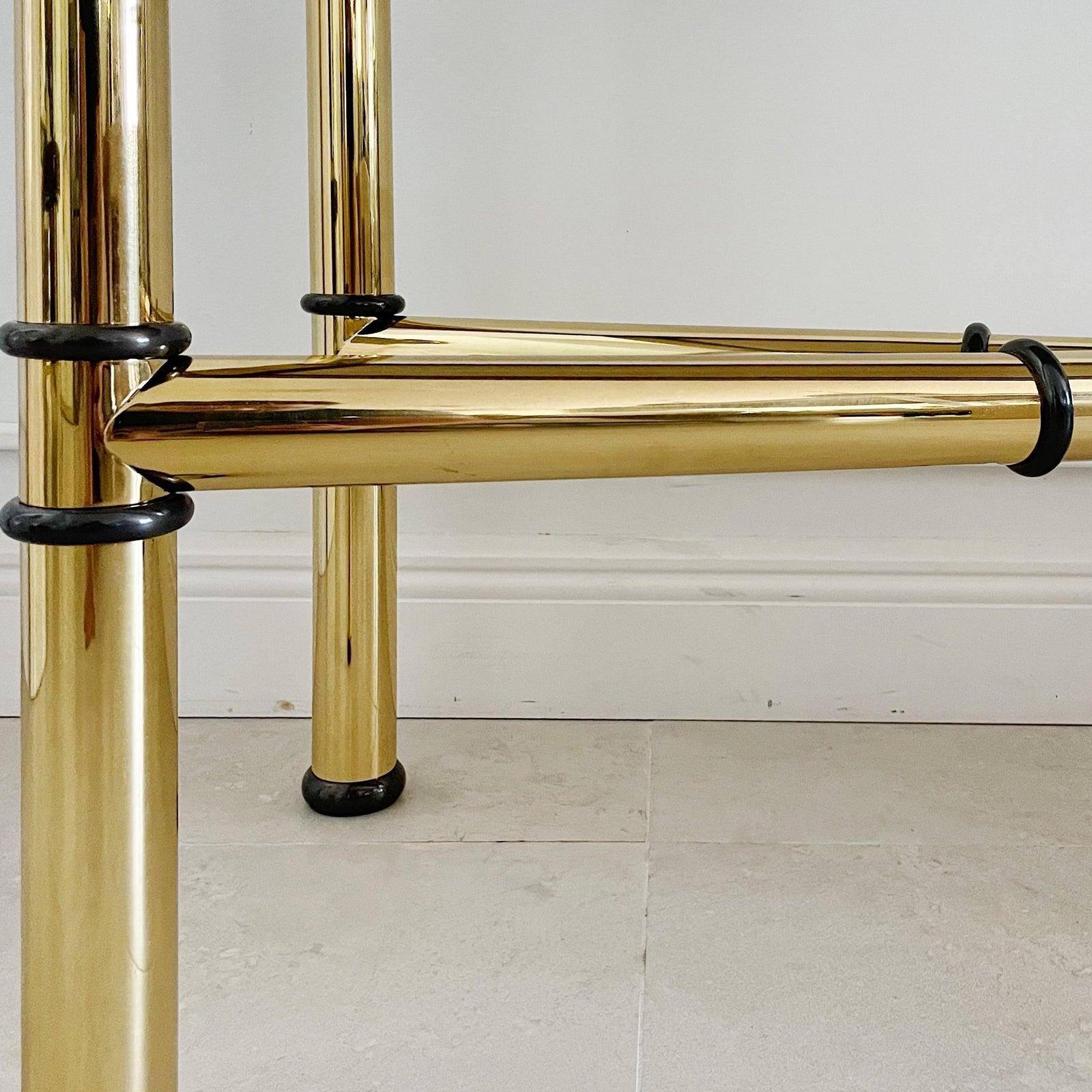 Karl Springer "Jansen" Console Tables - Pair - c. 1970s For Sale at 1stDibs