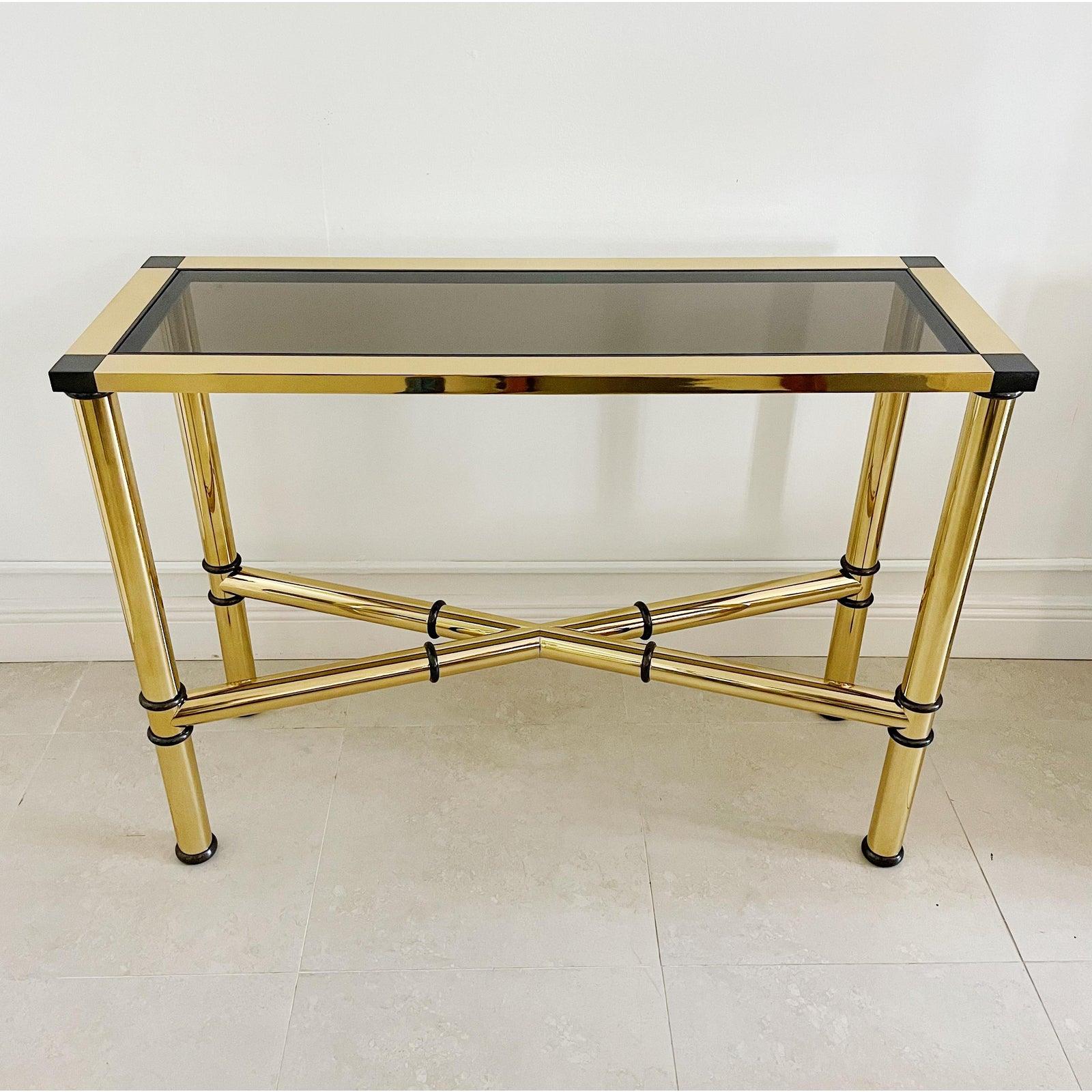 Karl Springer "Jansen" Console Tables - Pair - c. 1970s For Sale at 1stDibs