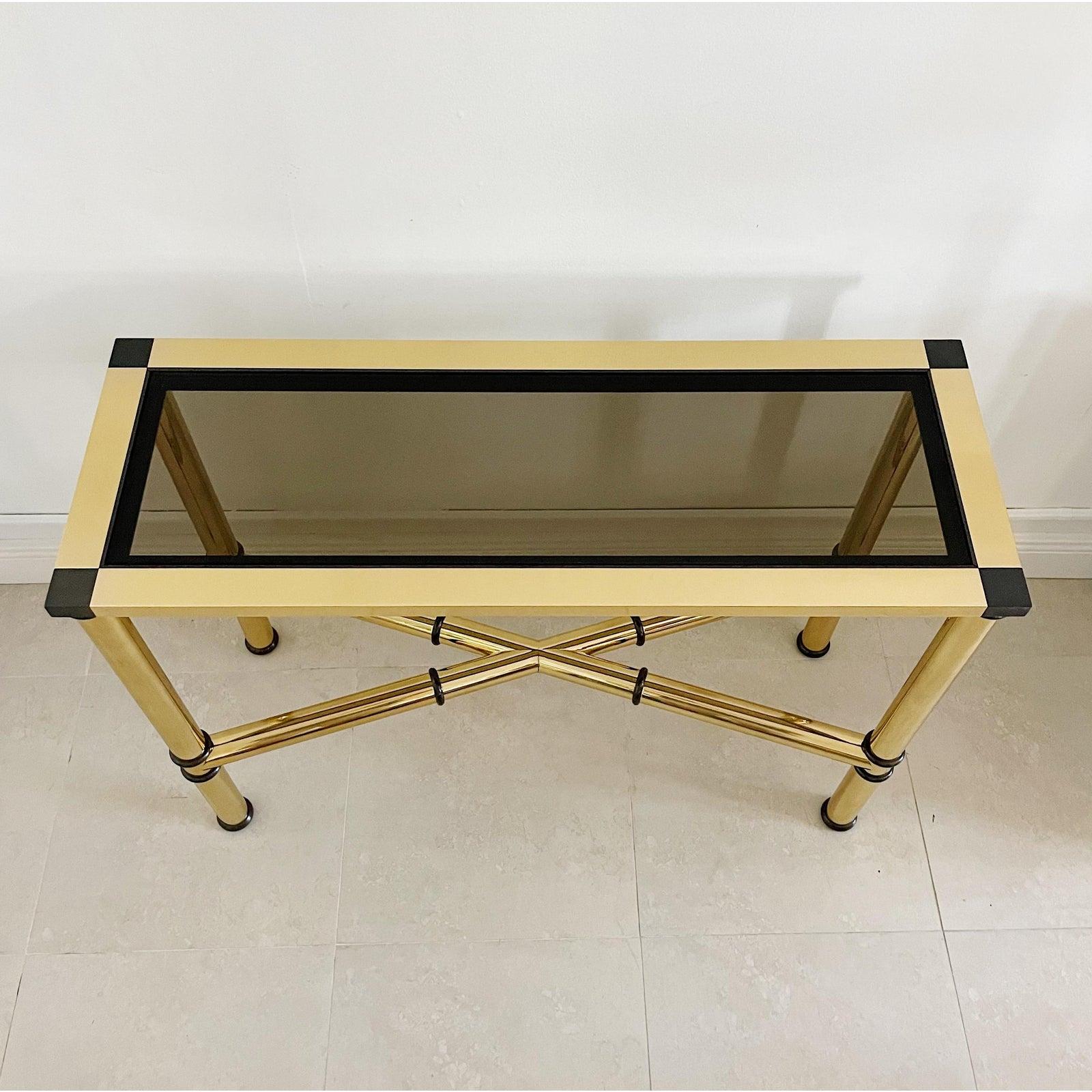 Karl Springer "Jansen" Console Tables - Pair - c. 1970s For Sale at 1stDibs
