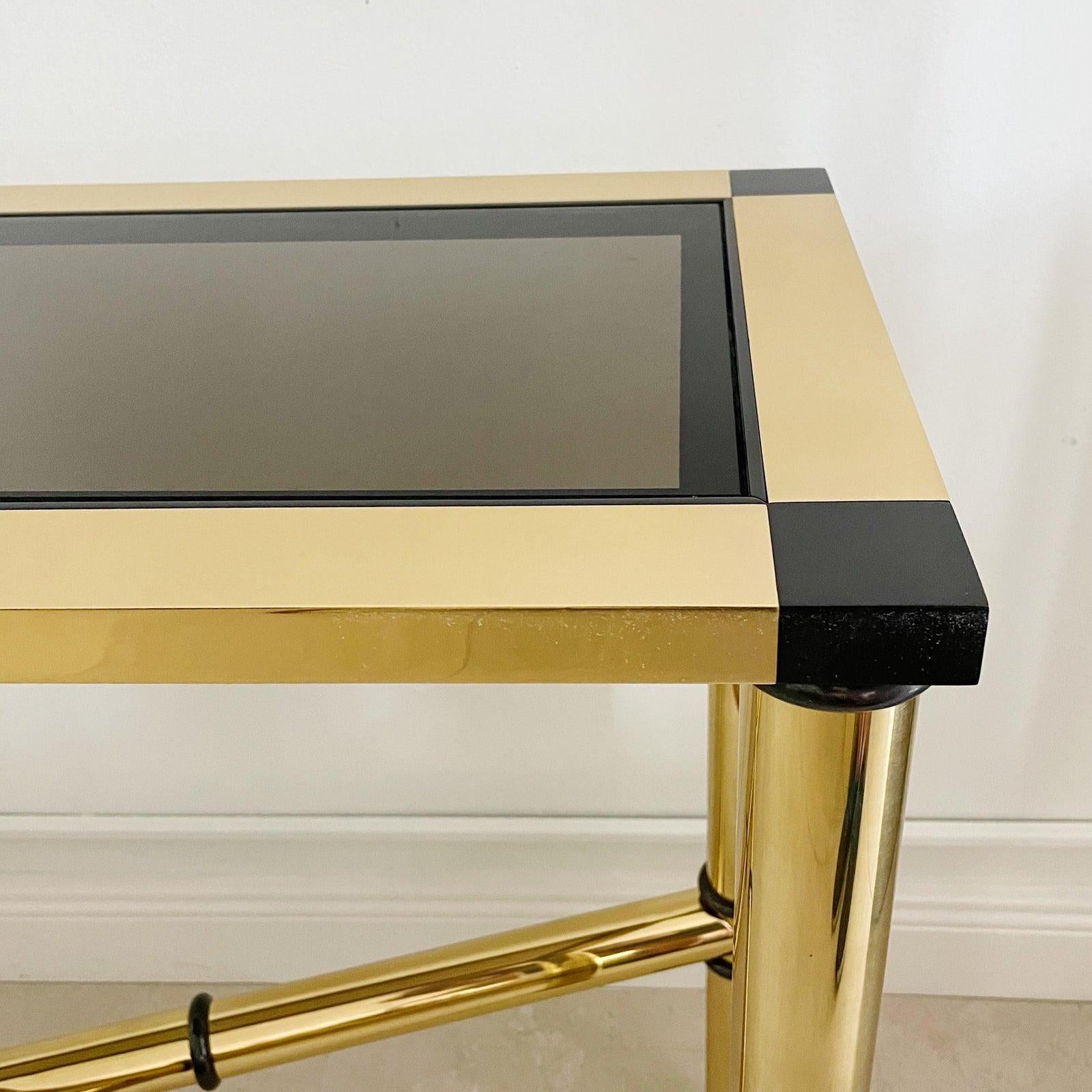 Karl Springer "Jansen" Console Tables - Pair - c. 1970s For Sale at 1stDibs