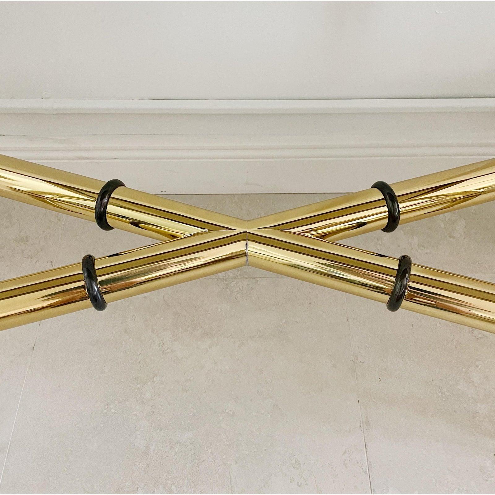 Karl Springer "Jansen" Console Tables - Pair - c. 1970s For Sale at 1stDibs