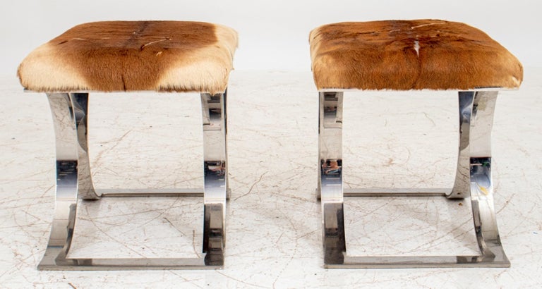 Karl Springer JMF Stainless Steel Benches, Pr For Sale at 1stDibs