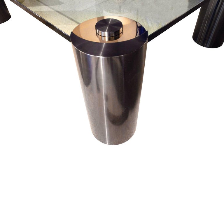 Karl Springer Large "Sculpture Leg Coffee Table" in Gunmetal and Brass ...