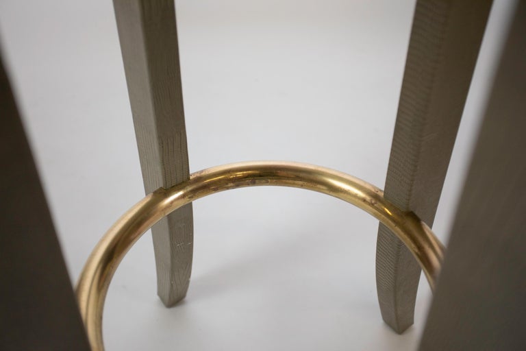 Karl Springer Leather Bar Stools For Sale at 1stDibs