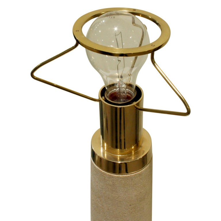 Karl Springer "Lighthouse Lamp" in Sandstone and Brass, 1980s at 1stDibs