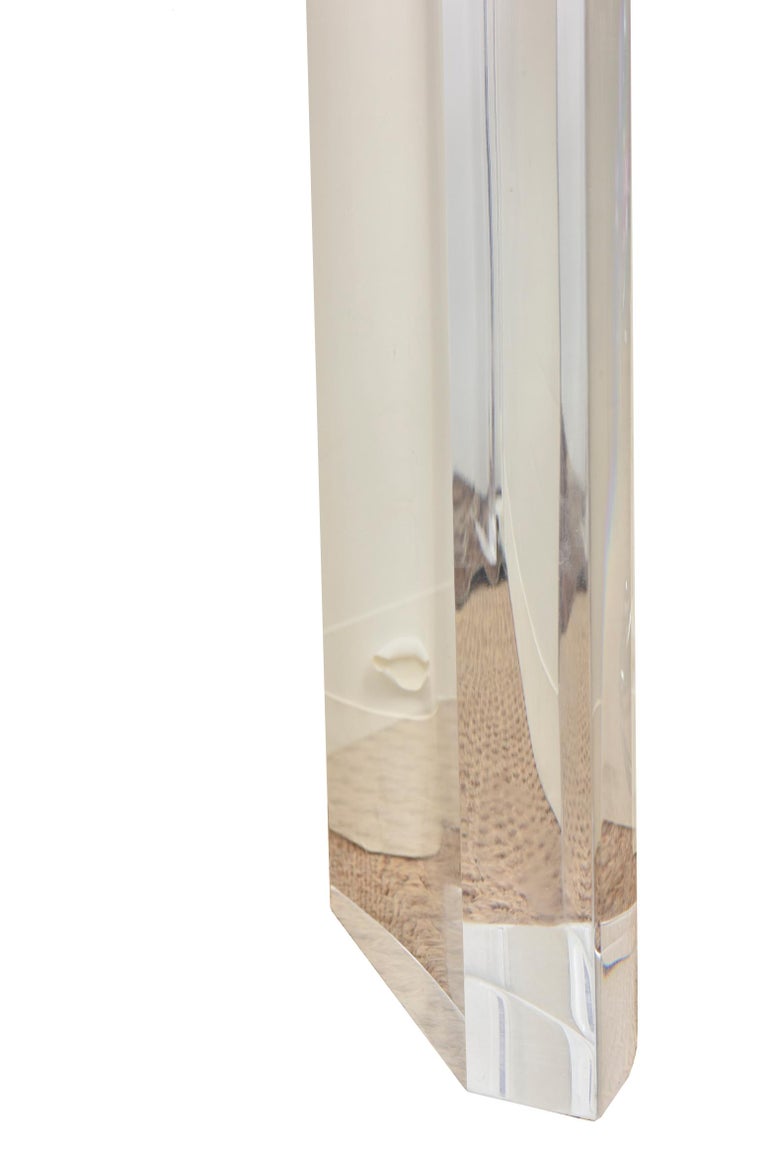 Les Prismatiques Lucite and Glass Rectangular "Luna" Cocktail Table at ...