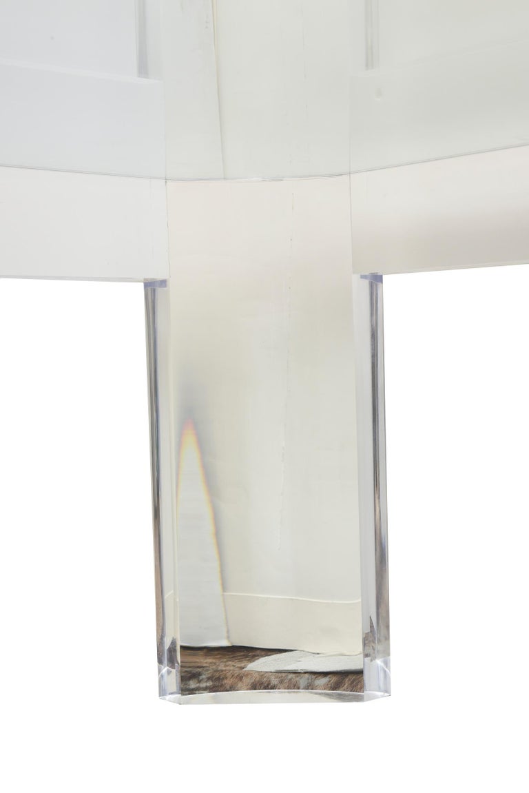 Les Prismatiques Lucite and Glass Rectangular "Luna" Cocktail Table at ...