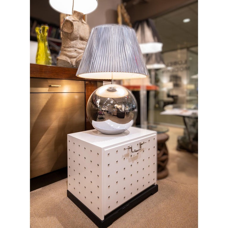 Karl Springer "Metal Ball Lamp" in Polished Chrome 1980s For Sale at ...