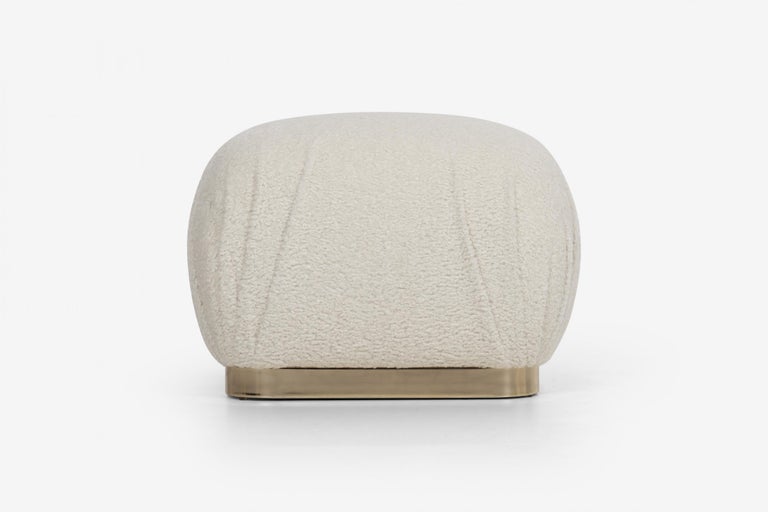 Karl Springer Ottoman Pouf For Sale at 1stDibs | sherpa ottoman
