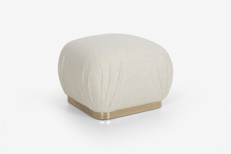 Karl Springer Ottoman Pouf For Sale at 1stDibs | sherpa ottoman