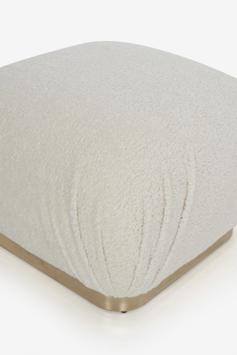 Karl Springer Ottoman Pouf For Sale at 1stDibs | sherpa ottoman