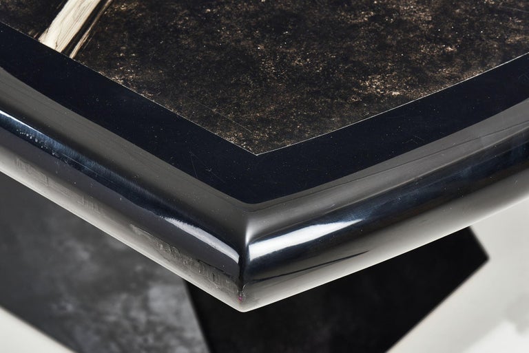 Karl Springer Pagoda Lacquered Dining Table, 1980 For Sale at 1stDibs