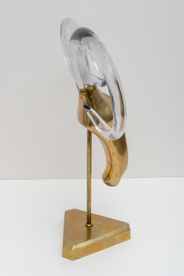 Hollywood Regency Rams Head Figure in Brass and Murano Glass For Sale ...