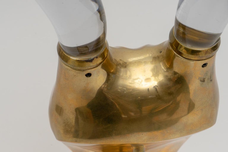 Hollywood Regency Rams Head Figure in Brass and Murano Glass For Sale ...