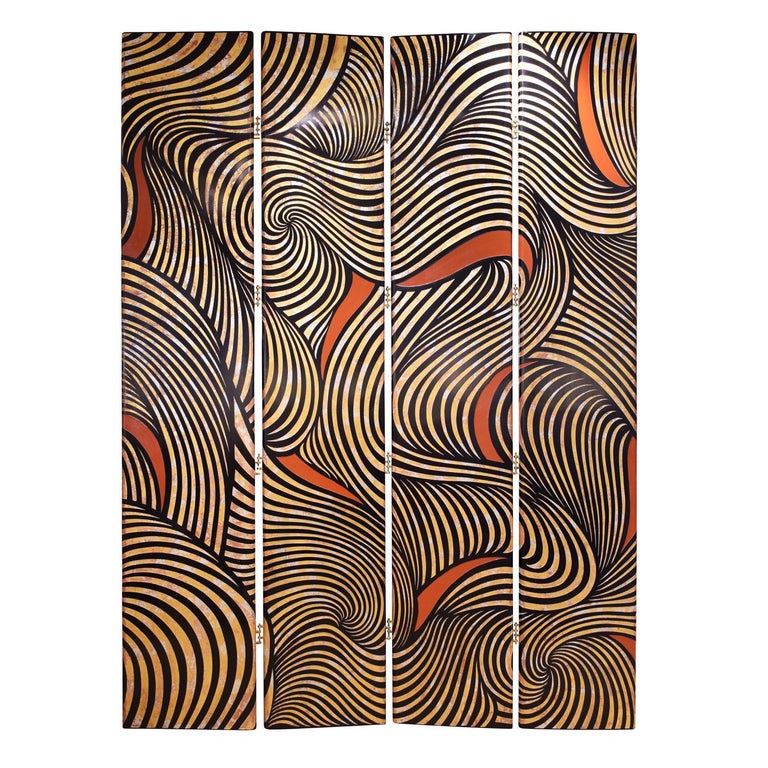 Karl Springer Rare 4-Panel "Coromandel Screen", 1986 at 1stDibs