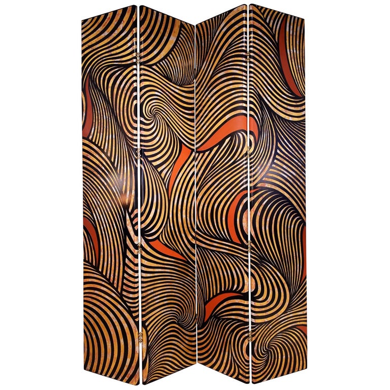 Karl Springer Rare 4-Panel "Coromandel Screen", 1986 at 1stDibs