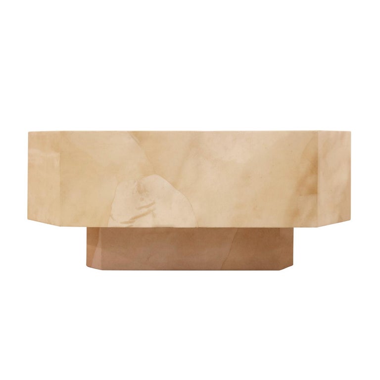 Karl Springer Rectangular Coffee Table in Lacquered Goatskin, 1980s For ...