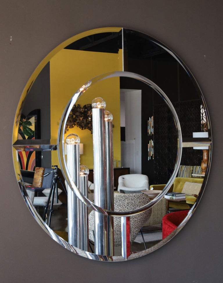 Karl Springer Saturn Mirror For Sale at 1stDibs