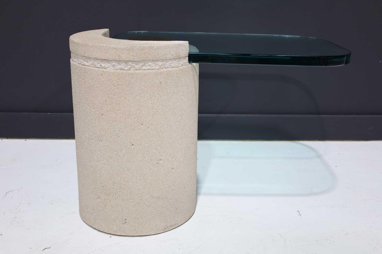 Karl Springer "Sculpture Table" in Sandstone and Brass, 1980s For Sale ...