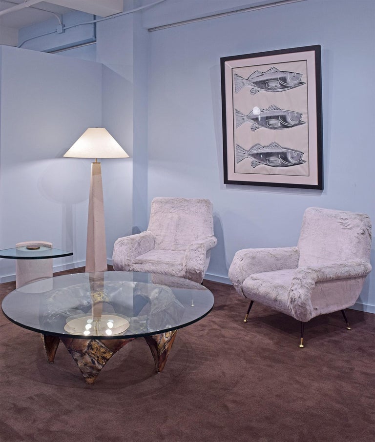 Karl Springer "Sculpture Table" in Sandstone and Bronze, 1985 For Sale ...