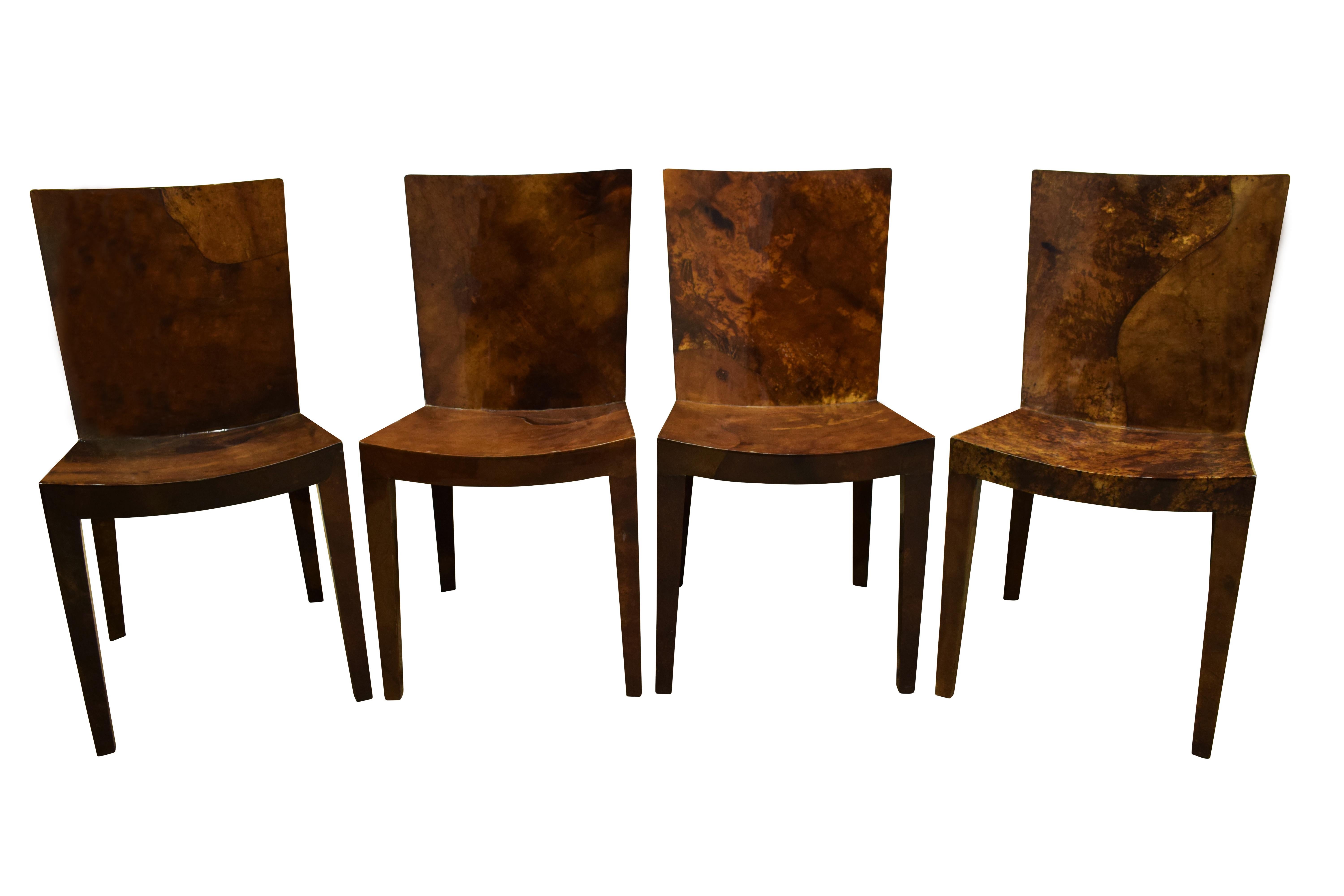 Karl Springer Superb Set of 12 "JMF Dining Chairs" in Lacquered ...