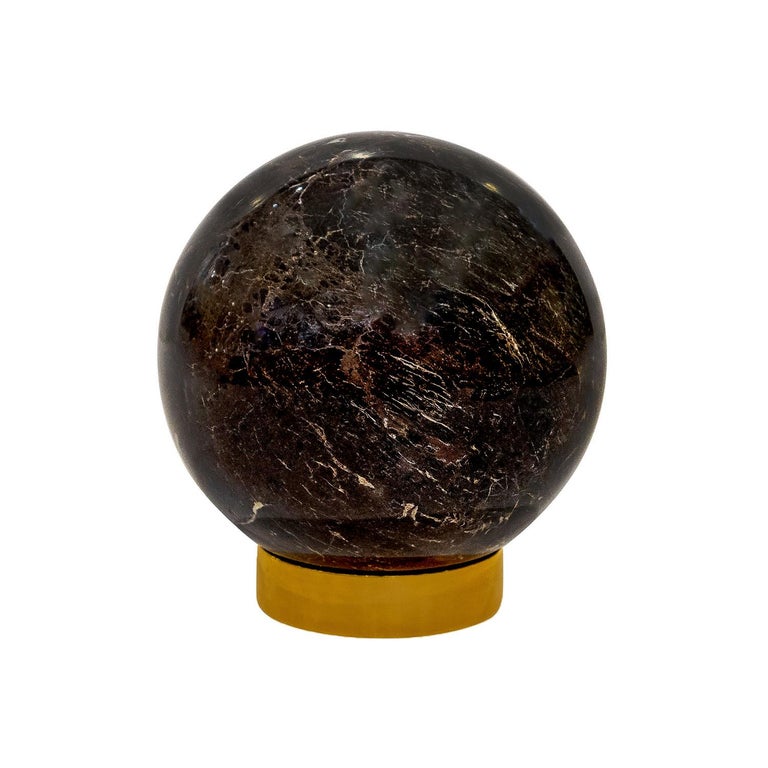 Karl Springer Set of Stunning Polished Exotic Marble Orbs on Custom ...