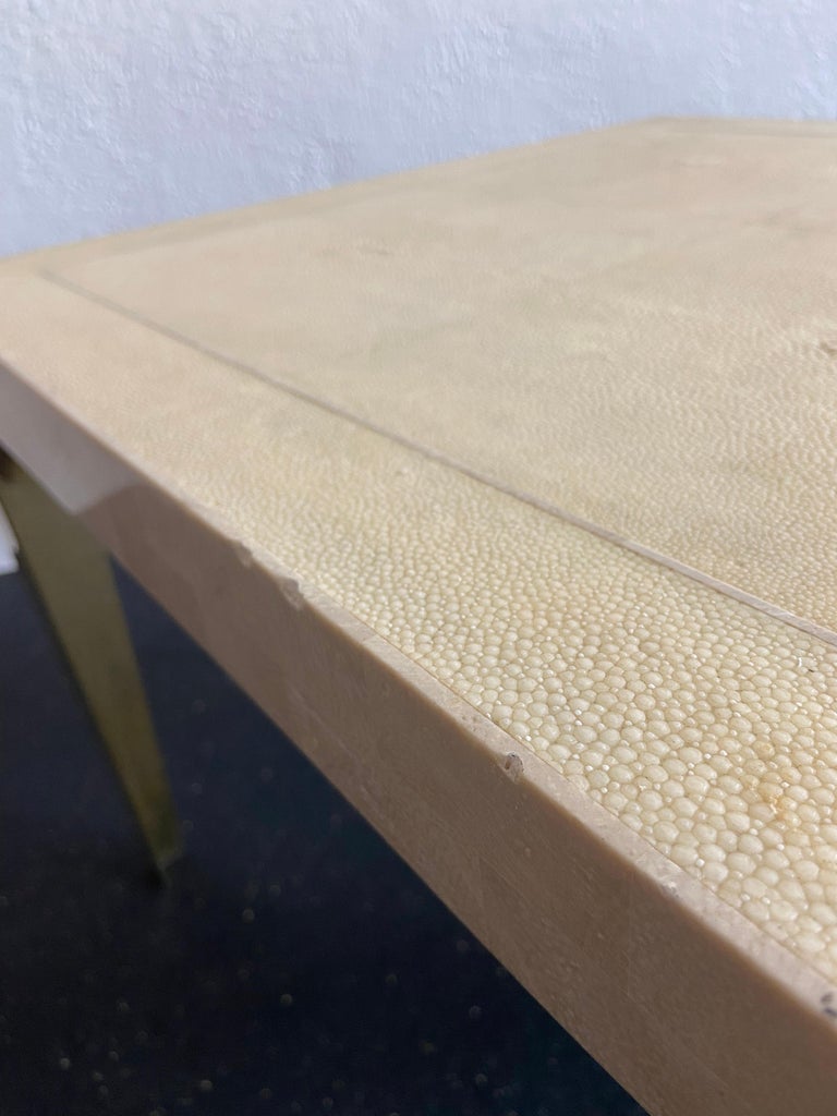 Karl Springer Shagreen, Stone and Anodized Aluminum Side Tables - a ...