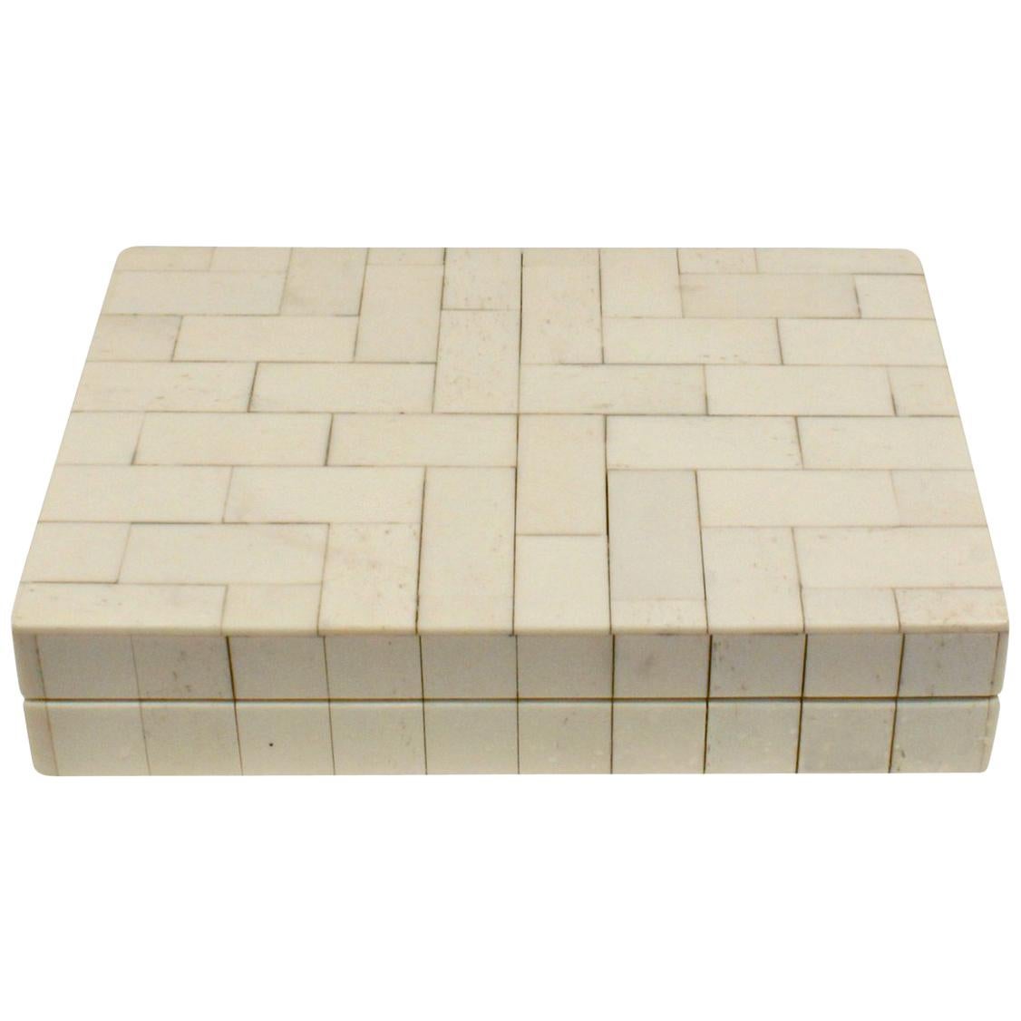 Karl Springer Small Artisan Box in Bone 1970s at 1stDibs
