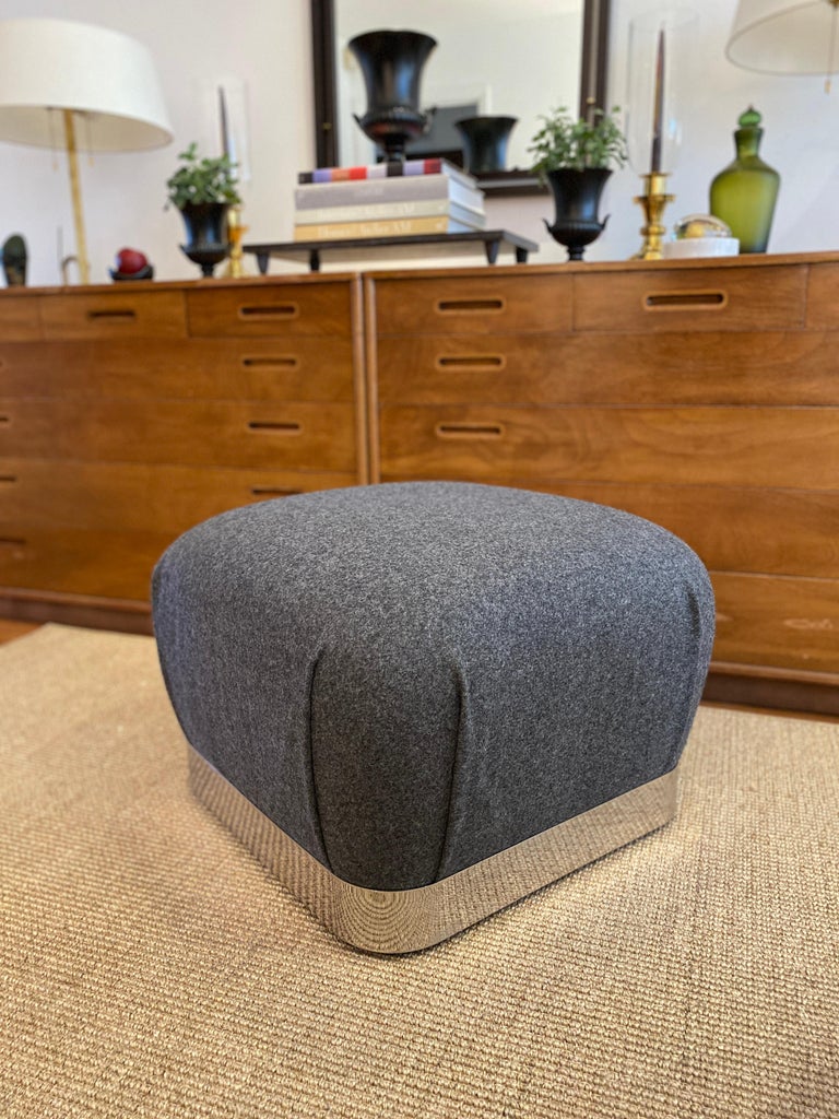 Karl Springer Soufflé Ottoman For Sale at 1stDibs