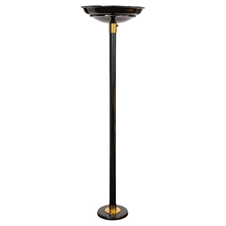 Karl Springer "Spun Shaped Torchere" in Gunmetal and Brass, 1980s For ...