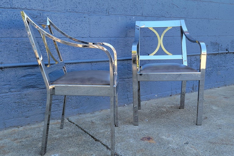 Karl Springer Stainless Steel Dining or Side Chairs For Sale at 1stDibs