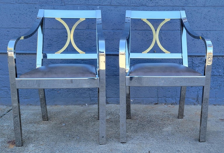 Karl Springer Stainless Steel Dining or Side Chairs For Sale at 1stDibs